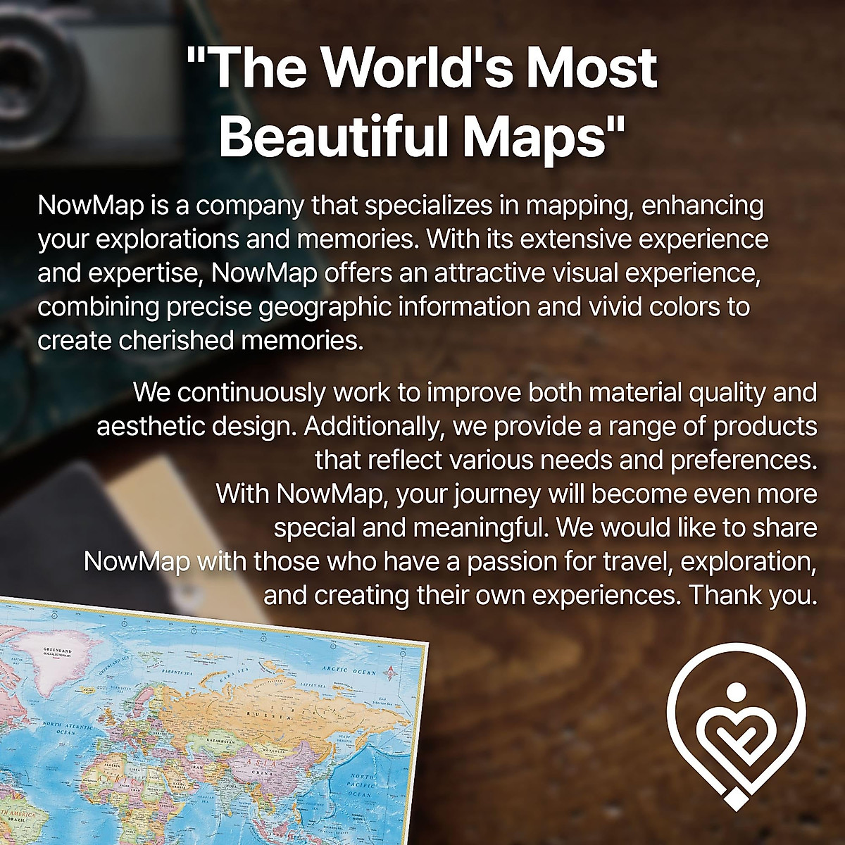 NOWMAP AquaShield Double-Sided World and USA Map Waterproof 2 Wall Map Set 24x36 - Folded Edition with (Pin Stickers)