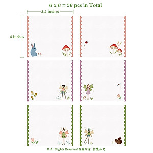 Cheerland 36pcs Woodland Fairy Themed Place Cards, 6 Floral Designs Thick Table Seting Name Cards Seating Blank Printed for Kids Birthday Tea Baby Shower Mushroom Dinner Party Favors and Supplies