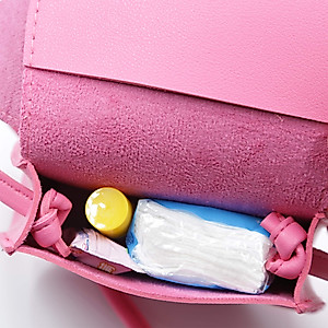 Ondeam Little Mouse Ear Bow Crossbody Purse,PU Shoulder Handbag for Kids Girls Toddlers(Rose Pink)