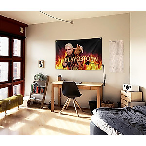 Generic Flavortown Guy Funny Flag 3X5FT Banner,Man Cave Wall Flag for College Dorm Room Frat Outdoor Parties Gift Tailgates,with 4 Brass Grommets.
