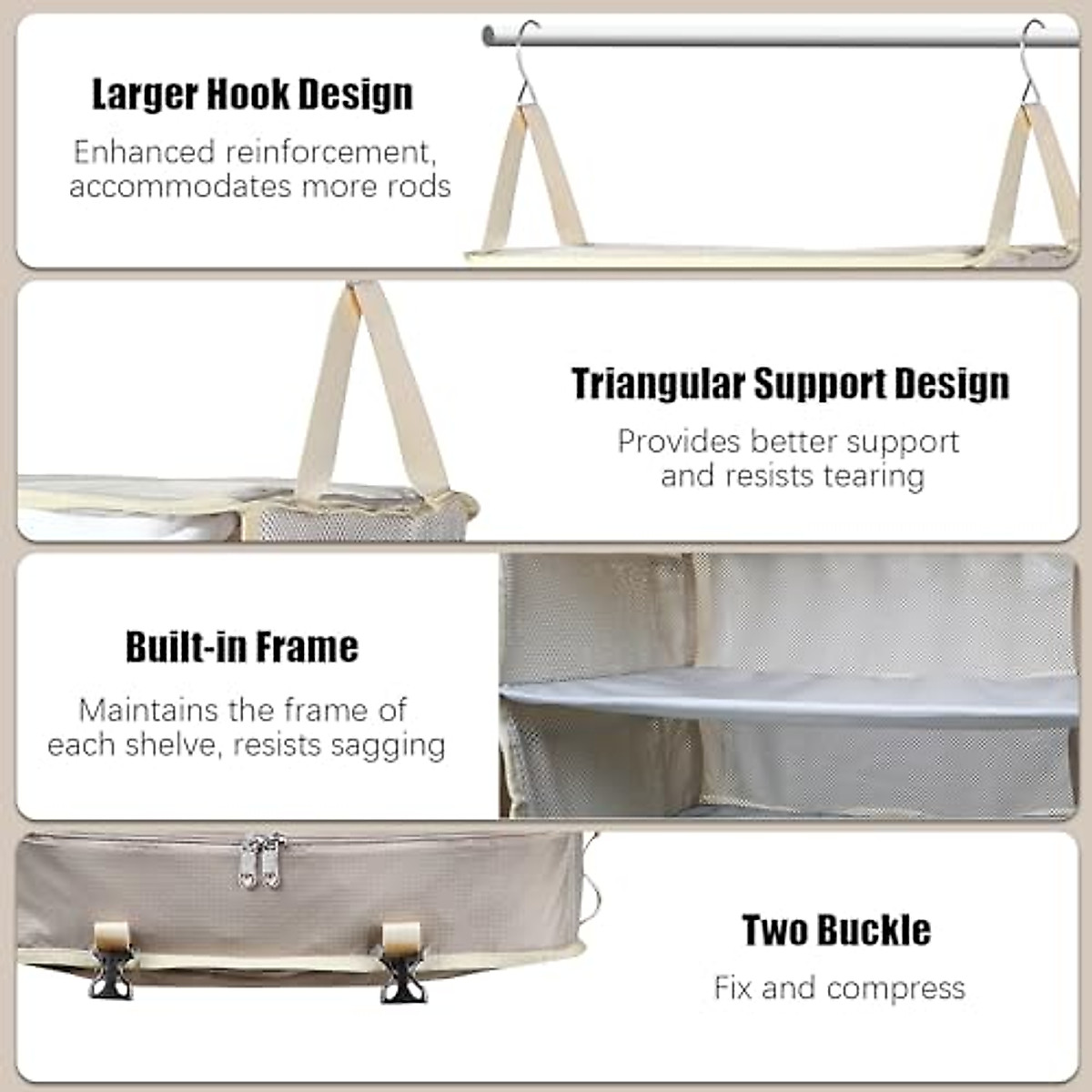 Bukere Hanging Travel Shelves Cube for Luggage Suitcase