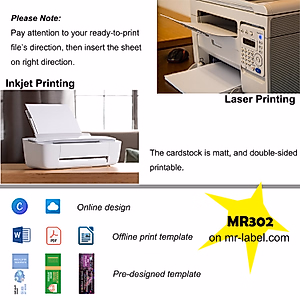 Mr-Label 210GSM Heavyweight Printable Raffle Tickets with Tear-Away Stubs, Micro-Perforated Cardstock, Laser/Inkjet, for Raffle and Event Tickets (2-1/8" x 5-1/2", 25 Sheets 200 Tickets)