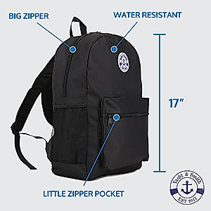 Yacht & Smith 3 Pack Backpack, Bulk 17 inch Lightweight Outdoor Travel Gym Corporate Events Bag