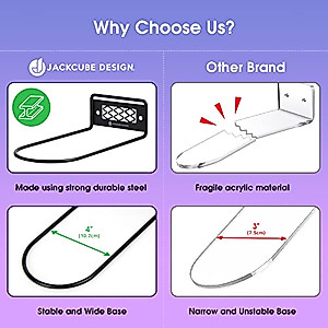 J JACKCUBE DESIGN Black Metal Floating Shoe Display Shelves for Wall Mount, Set of 6 Sneaker Showcase Organizer Rack Display -MK1068A