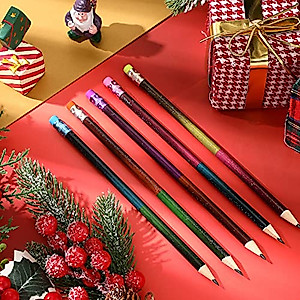 Sabary Color Changing Mood Pencil with Eraser Wooden Fun Pencils Assorted Color Thermochromic Cool Heat Activated Metallic Glitter Pencils for Kids Students Gifts (30 Pieces)