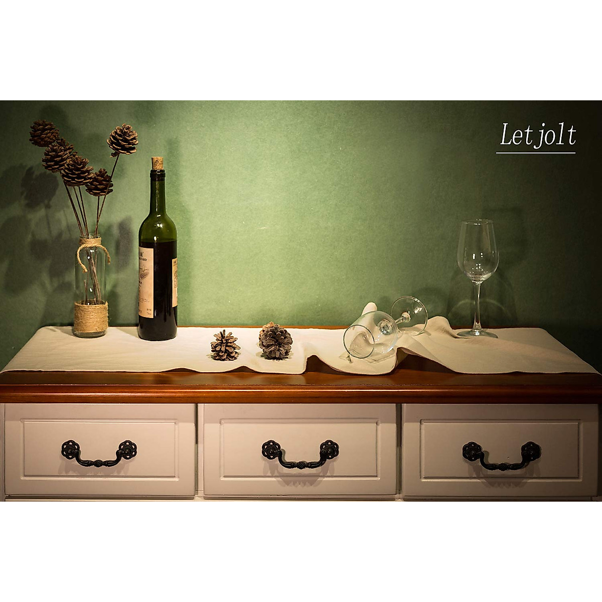 Letjolt Cotton Shabby Chic Table Runner Farmhouse Table Runner 12x72 Inches Rustic Table Ornaments, Natural