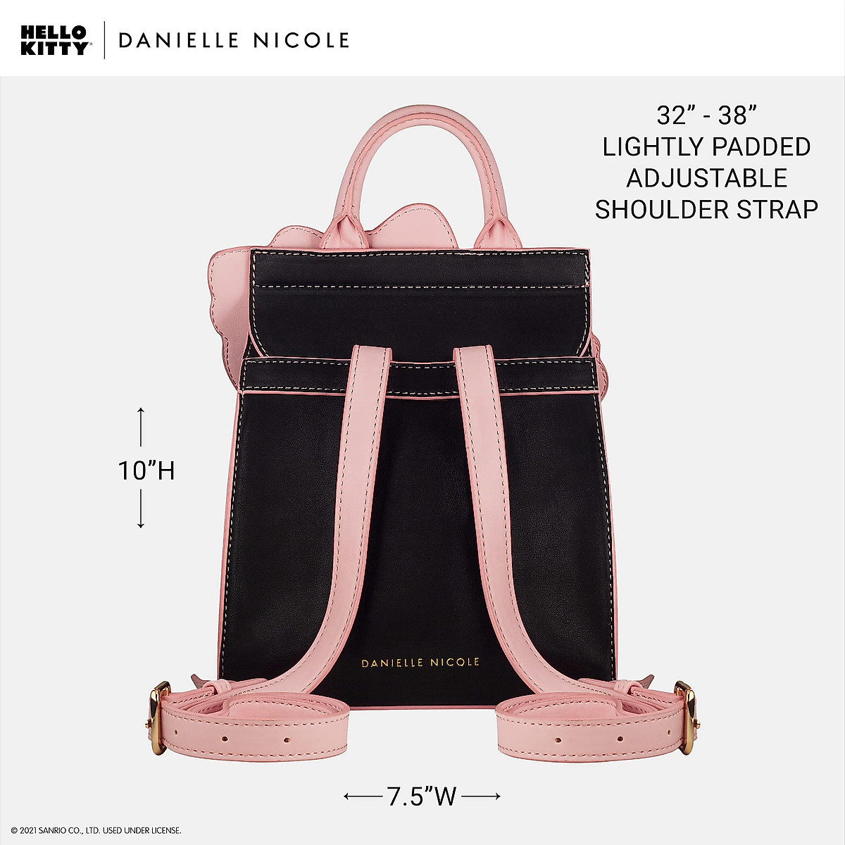 Danielle Nicole Hello Kitty, Bow Design Purse Backpack, Black, Mini