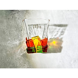 Mrs And Mrs Lesbian Gifts Rainbow Handmade Fused Glass Cubic Icicle Wine Glasses