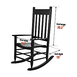 HOMESTEAD Wooden Rocking Chair, Black