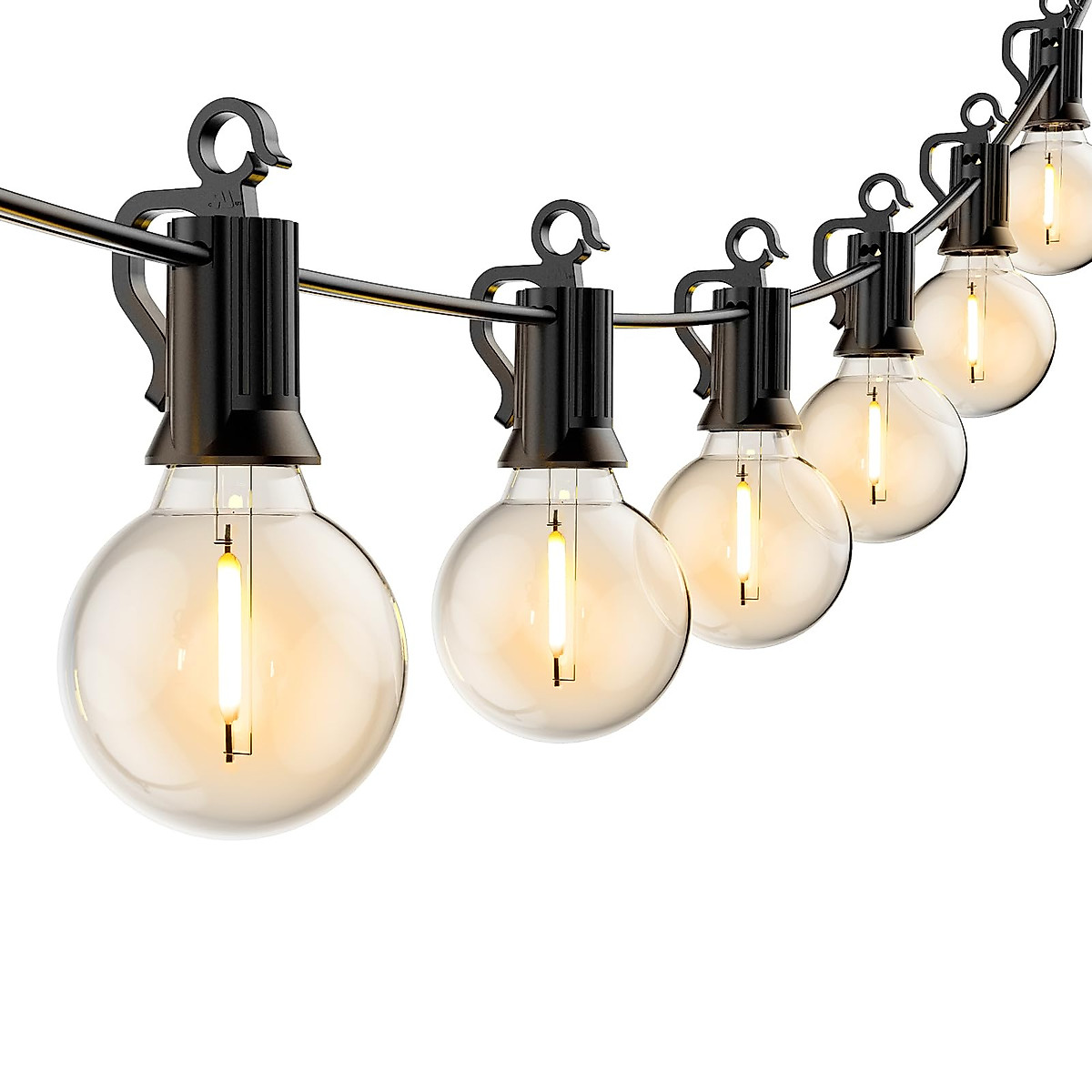 Brightown 80 FT Outdoor String Lights - Connectable Dimmable LED Patio Lights with 80 G40 Globe Plastic Bulbs, All Weatherproof Commercial Hanging Lights for Outside Party Backyard Porch Bistro