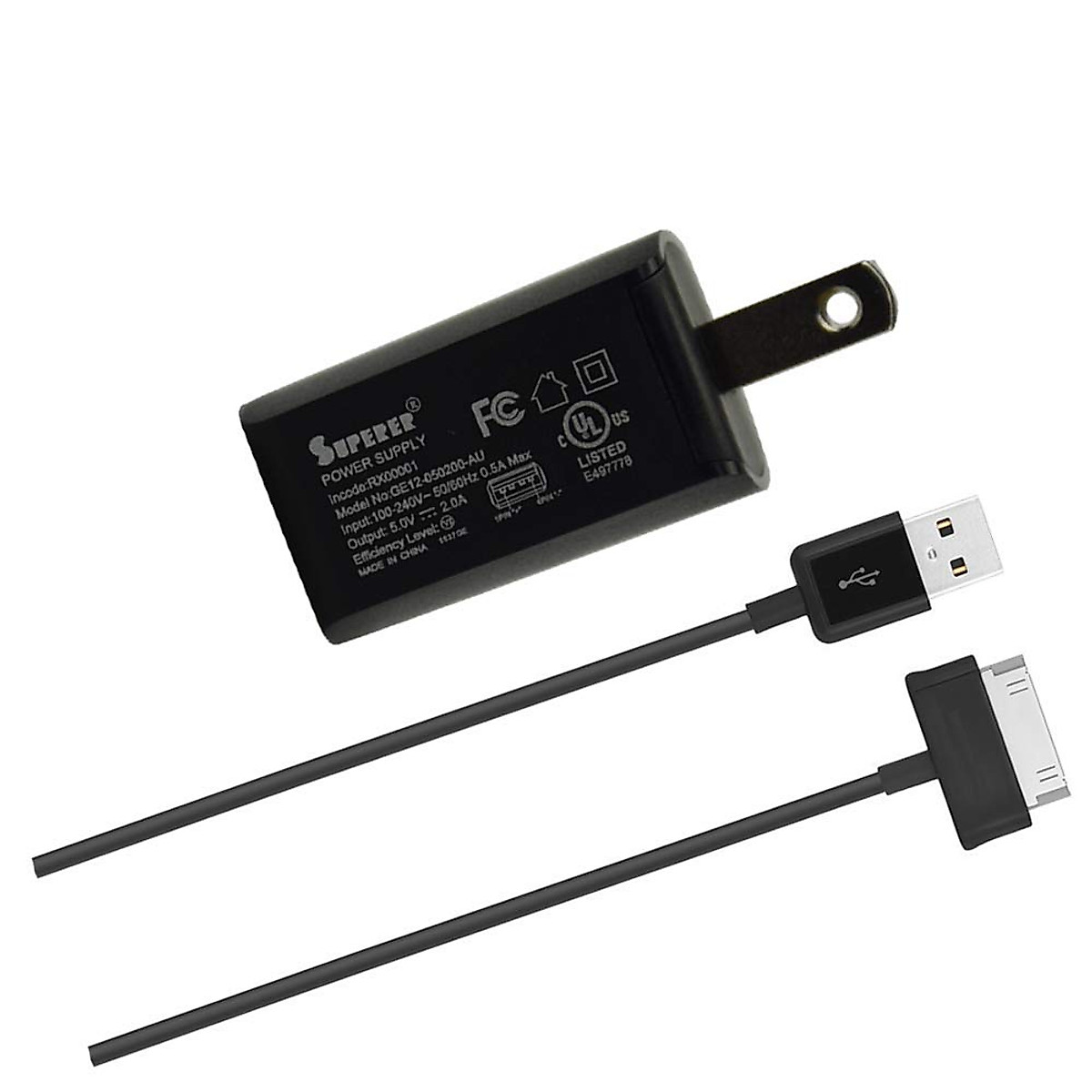 2-Cable AC Charger Fit for Samsung Galaxy Note Tab 10.1 Gt-n8013 Galaxy Tab 2 10.1 7.0 Gt-p3113 Gt-p5113 Sgh-i497 Sch-i915 Gt-p3100 Sch-i705 Others Note-Tab-2-10.1 8.9 7.7 7 Tablet Power Adapter