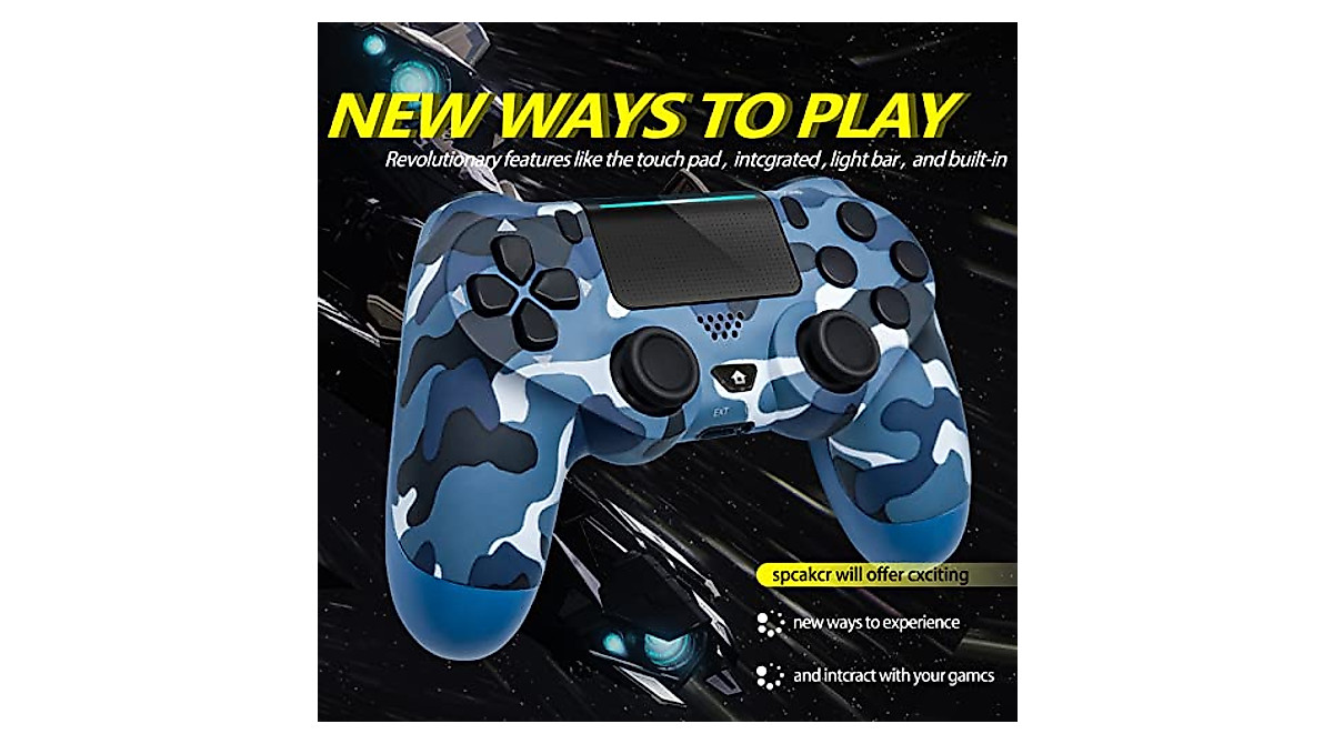 Qyszy88 Wireless Controller 2 Pack for PS4 - Blue & Purple