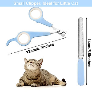 Mudder 4 Pieces Dog Nail Clippers Kit Dog Cat Pets Nail Clippers and Trimmers with Safety Guard to Avoid Over Cutting and Nail File for Large and Small Animals (Blue and White)