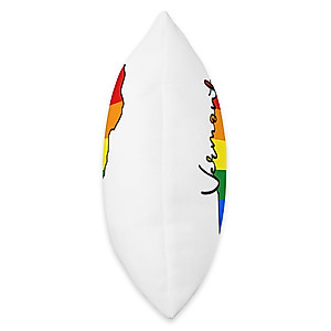 Vermont Map USA State Rainbow Pride Flag Map USA State Vermont Rainbow Flag Pride Month Throw Pillow, 16x16, Multicolor