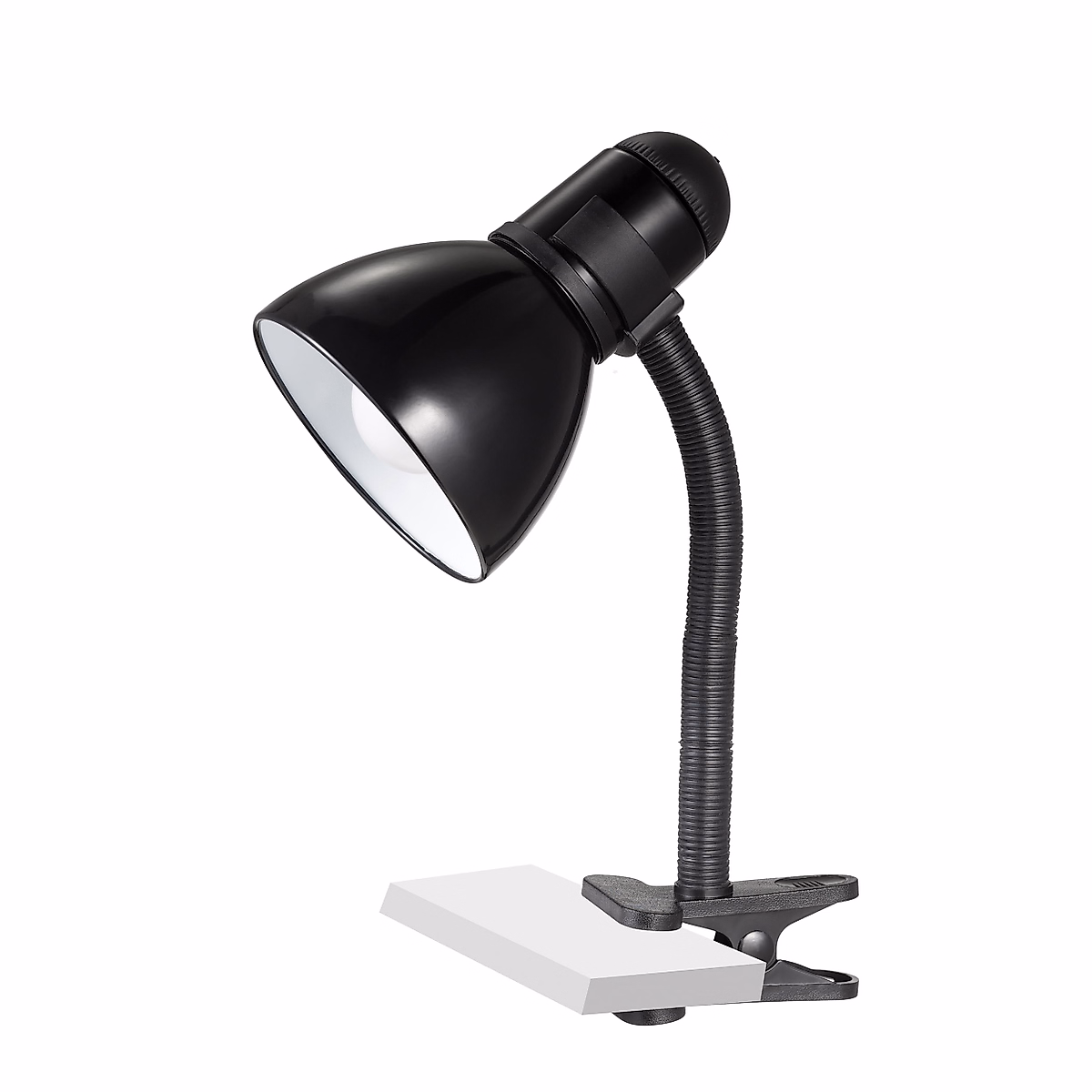 V-Light Black Adjustable Desk Lamp with Heavy Duty Clamp Clip, Flexible Gooseneck Lamp, Bed Light, Reading Lamp, or Study Light, 14 inches