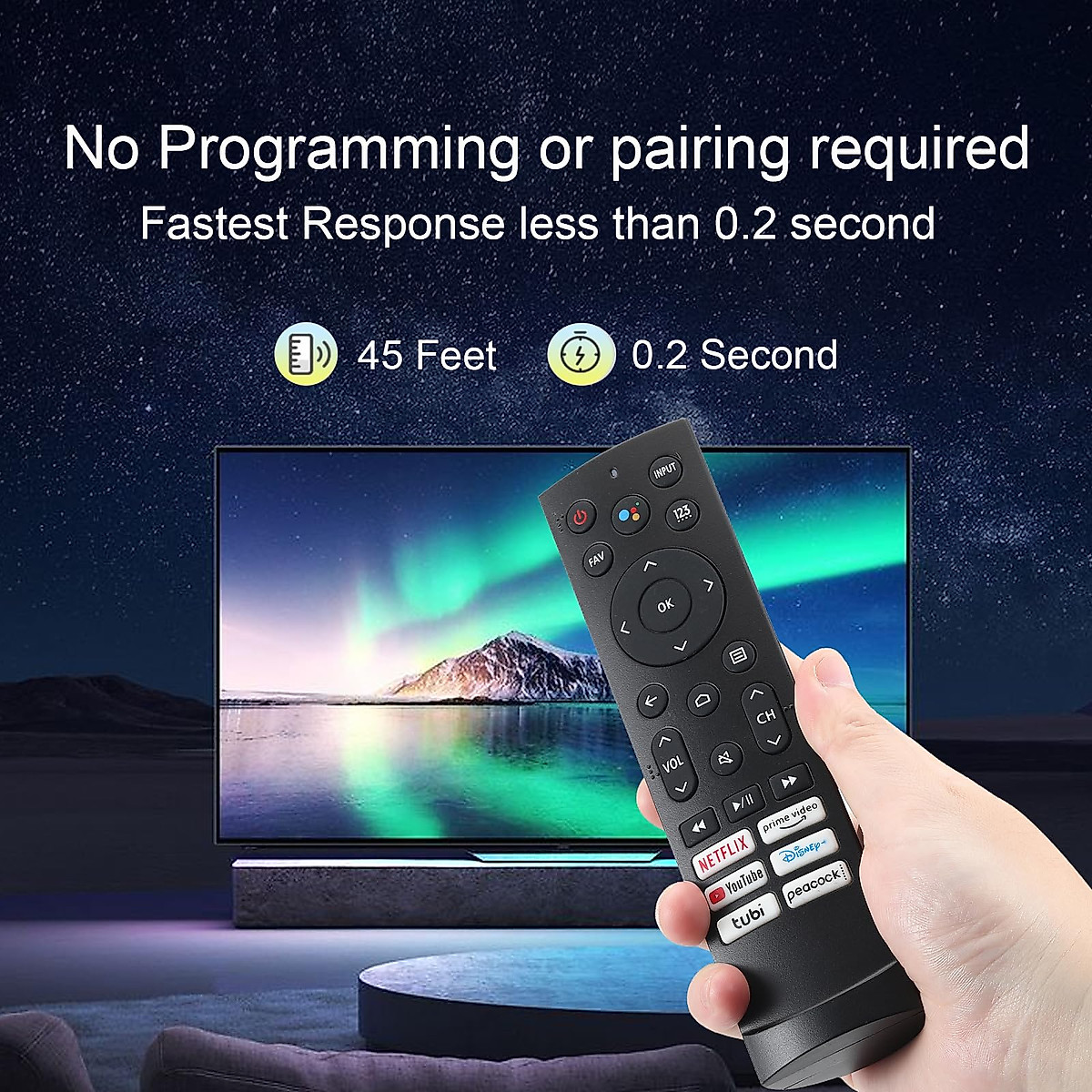 Universal Remote Control Compatible with Hisense Google Smart TV Remote Control Replacement
