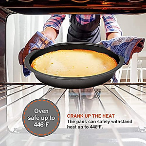 Perlli Baking Pan 8 Piece Set Nonstick Carbon Steel Gray Oven Safe Bakeware Kitchen Set, Cookie Sheet, 2 Round Cake Pans, Square Pan, Loaf Pan, Deep Dish Pan, Pizza Crisper, & 12 Cup Muffin Pan