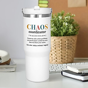 AXIARA Funny Gifts For Women Coworkers - 30oz Stainless Steel Insulated Tumbler with Lid and Handle - Birthday Thank You Gifts For Women Friends Coworkers Boss Colleagues Employee