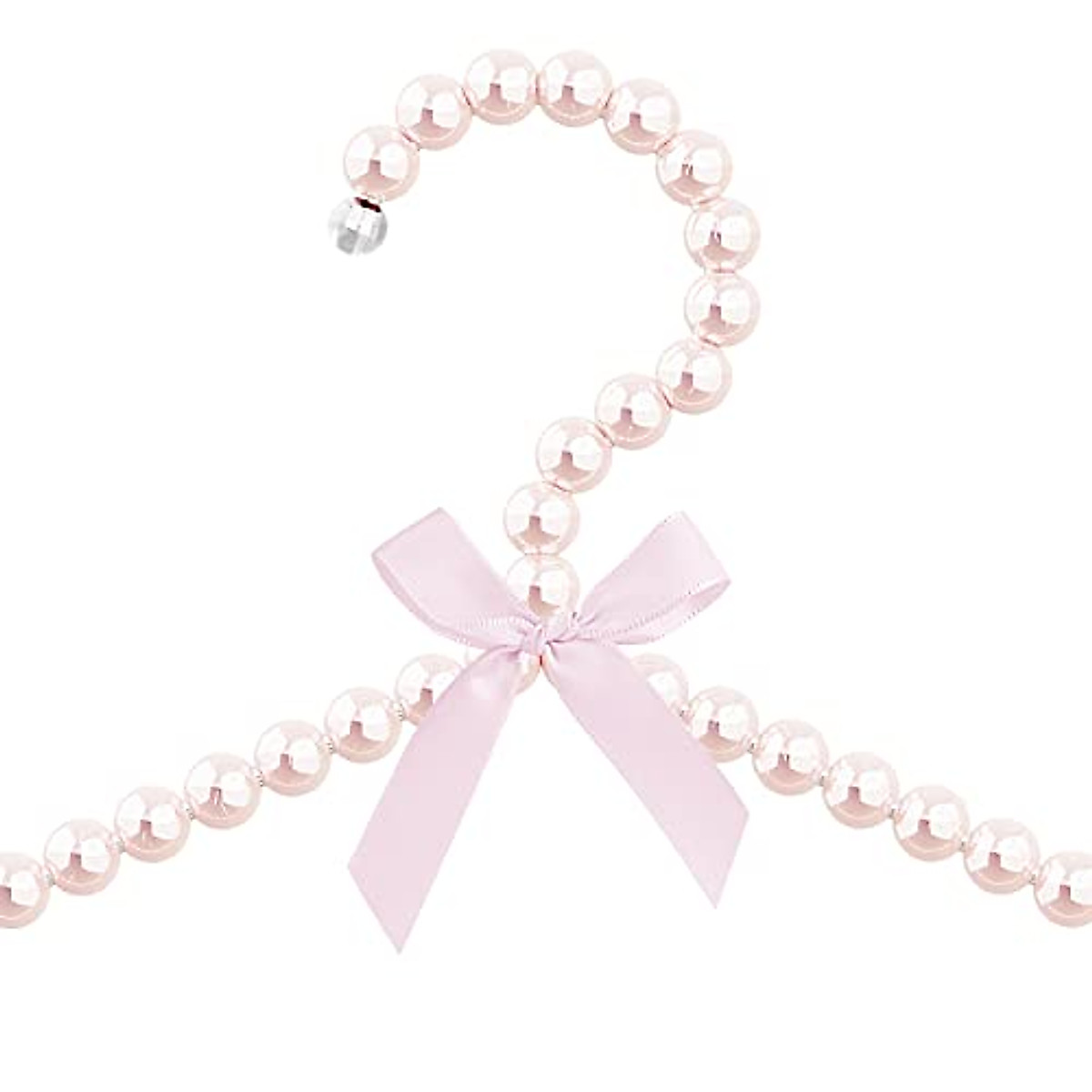 Linkidea 20 Pack Faux Pearl Beaded Clothes Hangers Bulk Pack, Wholesale Multi-Pack Elegant Clothes Dress Wedding Shop Pants Hanger, Closet Coat Storage Organizer Standard Hangers (Pink)