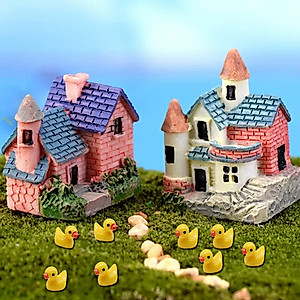 AWEELON 100 Pcs Mini Resin Ducks Tiny Ducks Miniature Duck Figures for Slime Charms DIY Craft Micro Landscape Garden Aquarium Dollhouse Decoration for Christmas Birthday Party