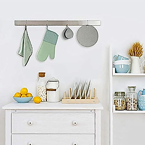 Oven Mitts and Pot Holders Set 8 Pcs, Extra Long Silicone Gloves Kitchen Accessories High Heat Resistant 450 Degree Potholder with Non-Slip Surface Soft Inner Lining for Cooking Baking