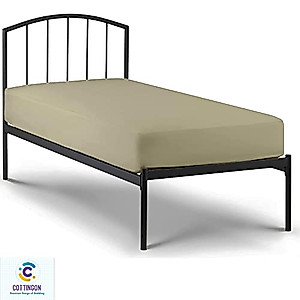 Cot Sheet 30" x 75",Cot Sheets Set- 400 TC Egyptain Cotton Sheet Set (4 PCs) Cot Size Mattress Sheets Fitted for Narrow Twin/Camp Bunk/Rv Bunk/Guest Bed/to fit Upto 4-7" deep Mattress - Beige Solid