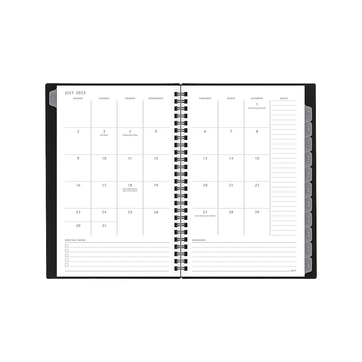 2023-2024 AT-A-GLANCE® Elevation 13-Month Academic Weekly/Monthly Planner, 5-1/2" x 8-1/2", Black, July 2023 to July 2024, 75101P05