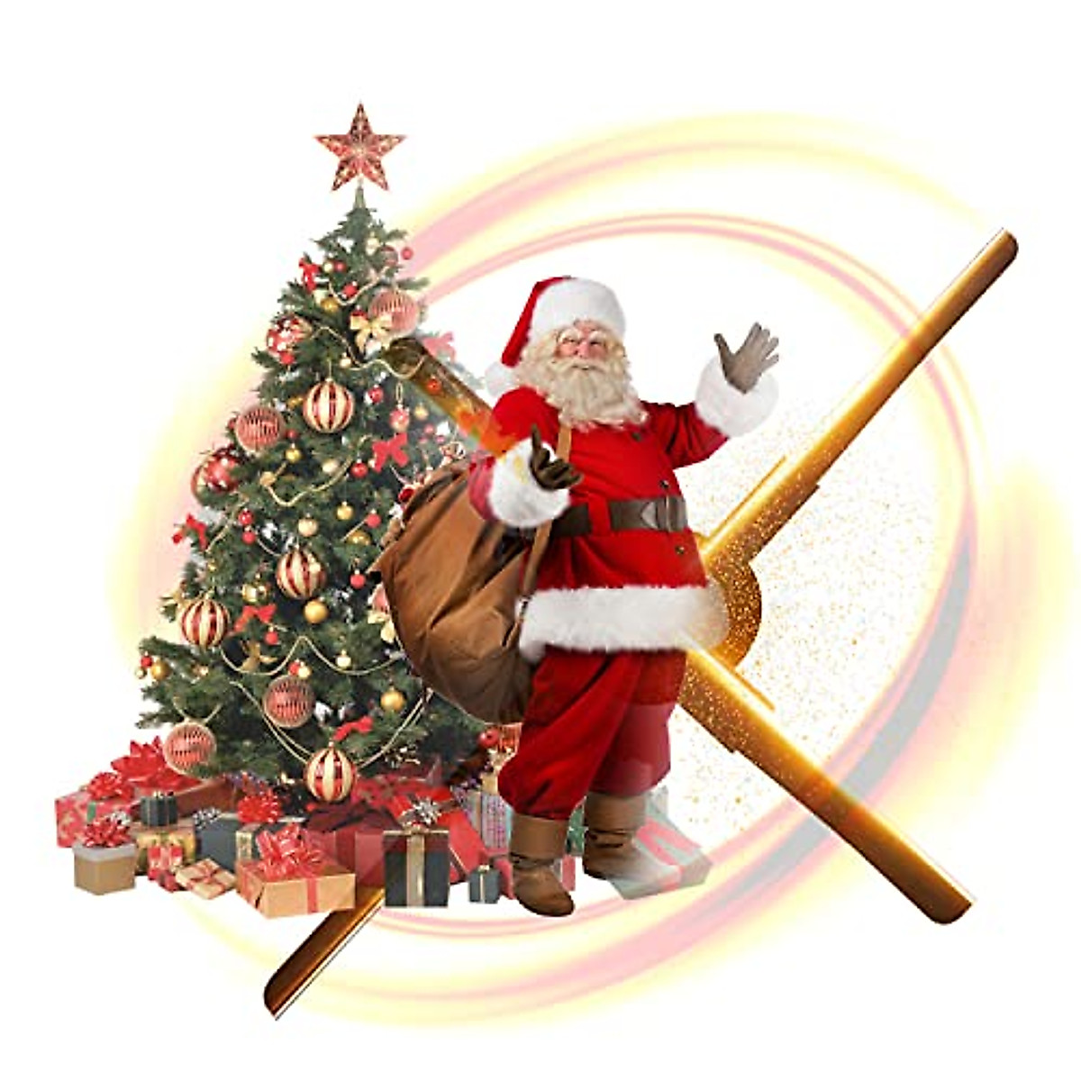 17.7 inch HD 3D Hologram Fan Projector Halloween Display 65s WiFi Bluetooth Can Be Found Projector Lamp 1400P Hi-Resolution Holographic Projector Fan is Best for Business,Store,Shop,Bar(17.7 inch HD)