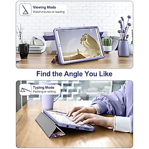 ONPINT Case for Samsung Galaxy Tab A7 Lite Case 2021 8.7 Inch (SM-T220 / T225 / T227),【Built in Screen Protector】 Lightweight Leather Case Full Body Smart Cover with Magnetic Trifold Stand-Purple