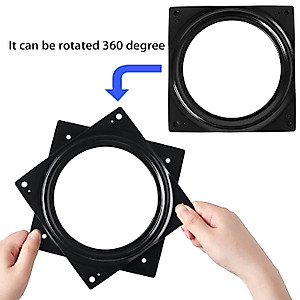 2 Pack 6" Lazy Susan Turntable 500-lb Steel Ball Bearing Rotating Tray Strong Sturdy Table Cabinet Low Profile for 360˚ Chair and Door, Kitchen, Craft Project, Makeup Holder, Monitor(Black)