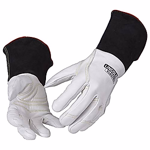 Lincoln Electric Premium TIG Welding Gloves | Top Grain Leather | High Dexterity | Large | K2983-L,White