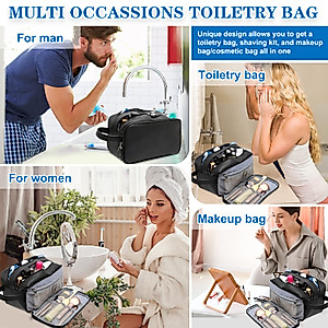 Multi Pockets Toiletry-Bag for Women Men Travel Essentials,Travel-Makeup-Bag Leather Hanging Travel Bag for Travel Size Toiletries,Travel-Accessories,Dorm Room Essentials,Cosmetic Makeup Organizer Bag