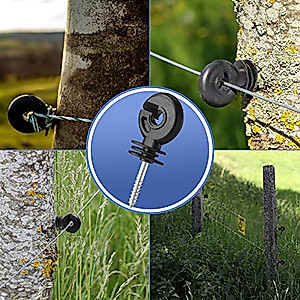 100PCS Electric Fence Insulators Screw-in Insulator Fence Ring Post Wood Post Insulator, Grid System Accessories for Animal Husbandry Electronic,Safe Agricultural Fencing Garden Supplies Accessories