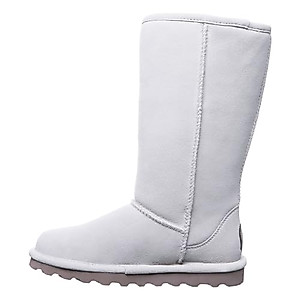 BEARPAW Women's Elle Tall Winter White Size 10 | Women's Boot Classic Suede | Women's Slip On Boot | Comfortable Winter Boot