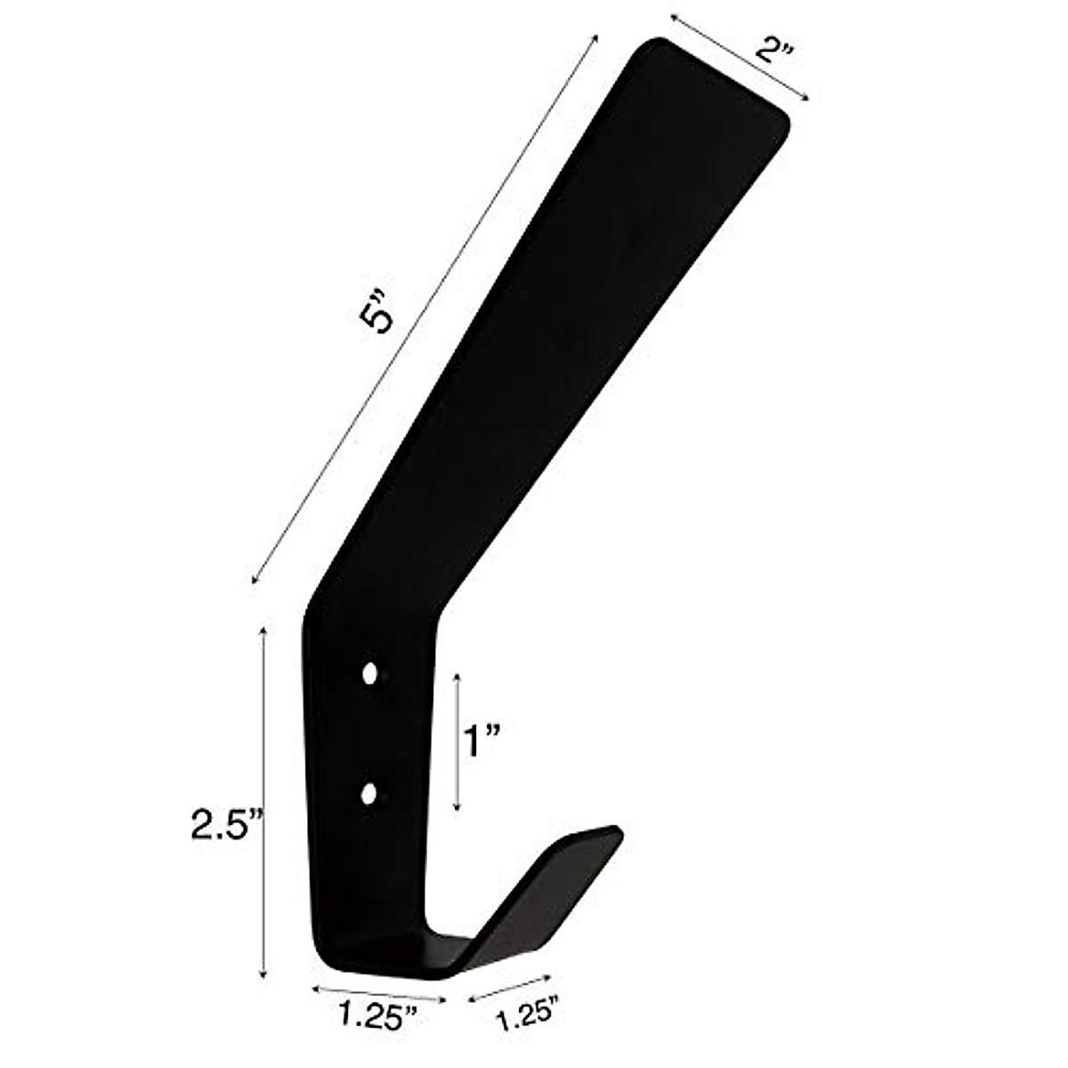 Tetra-Teknica 6 Pack Home Essentials Metal Wall Hook, Matte Black