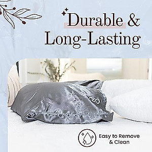 Beavion Satin Snuggle Pregnancy Pillow Cover, Satin Maternity Pillow Cover for Cooling Skin & Hair, Durable C and U Pillow Cover, Baby Blue Accent Color