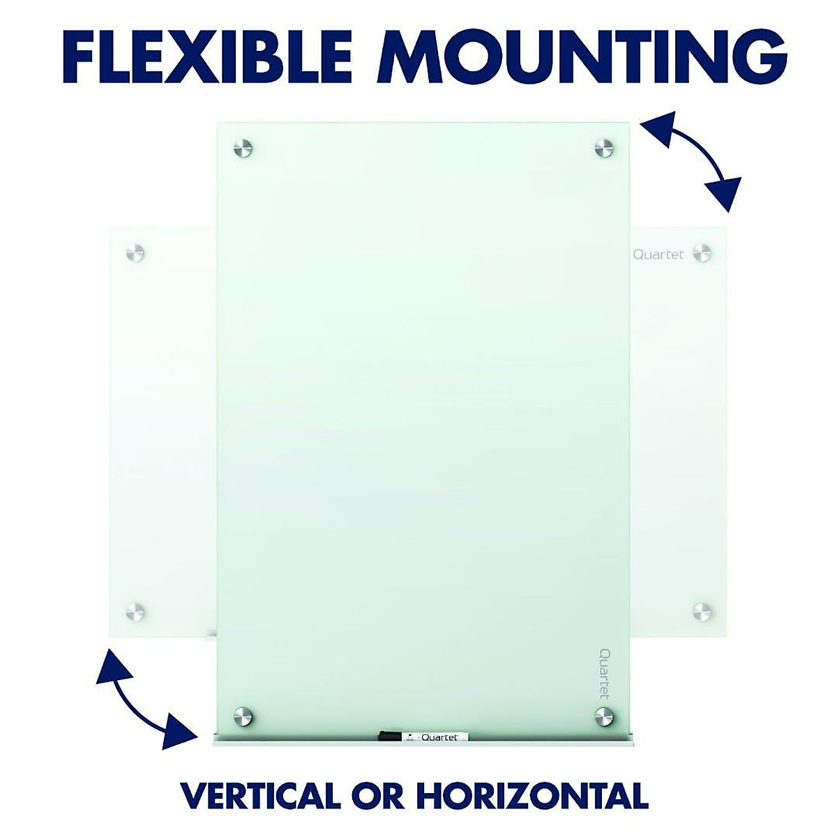Quartet Glass Whiteboard, Extra Large Magnetic Dry Erase White Board, 6' x 4', Easy Installation, Includes Accessory Tray, 1 Marker and 2 Glass Board Magnets, White Surface, Infinity (G7248W)
