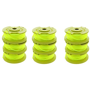 Ryobi One PLUS+ AC80RL3 OEM .080 Inch Twisted Line and Spool Replacement for Ryobi 18v, 24v, and 40v Cordless Trimmers (Pack of 9)