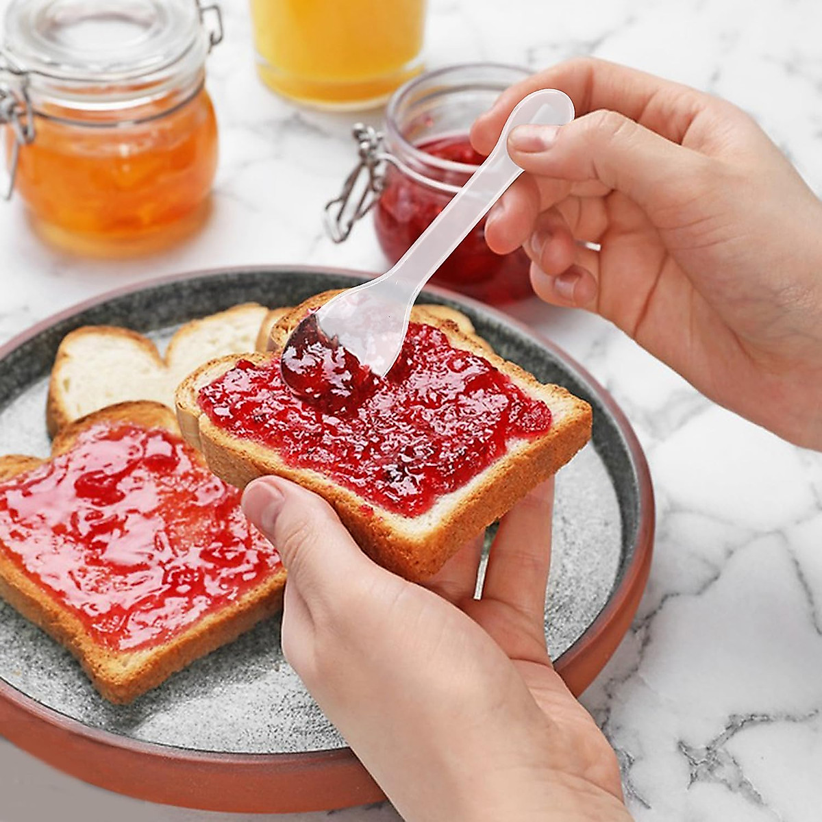 Mini Ice Cream Dessert Taster Spoons Multi Colors Disposable Plastic Tasting Spoons for Ice Cream, Yogurt