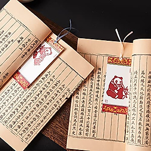 Phineon Literary Bookmarks Vintage Paper Cutting Book Mark Plum Orchid Bamboo Chrysanthemum Zodiac Journey to The West for Teachers Students Kids Boys Girls (Blessing)