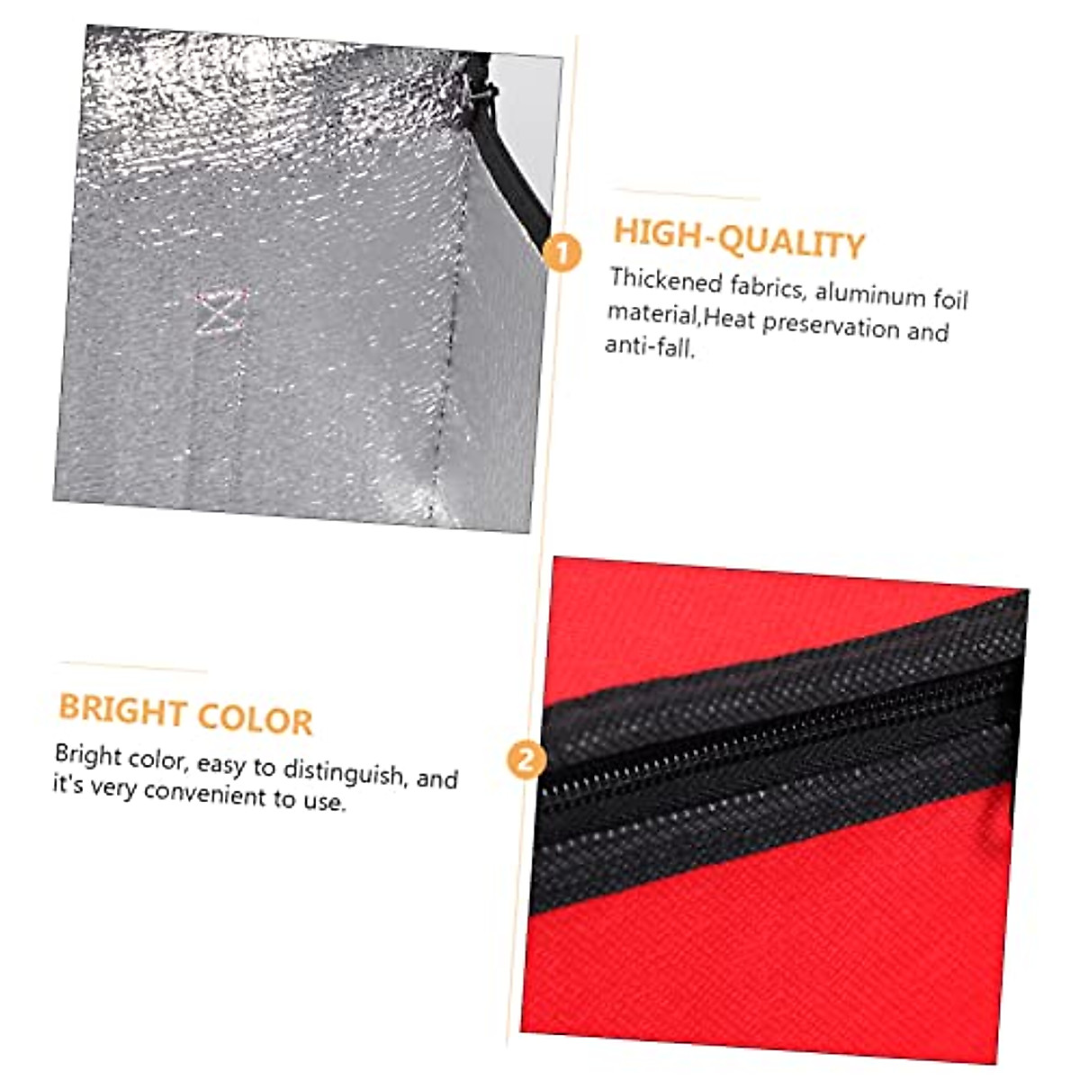 SOLUSTRE Catering Bag 1pc Portable Cooler Bag Water Resistant Tote Bag Portable Heating Lunch Box Foldable Tote Bag Insulated Shopping Bag Thermal Bag Take-out Insulated Bag Red