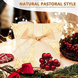 Bamboo Sticky Rice Basket Woven Baskets Tray Decor Bamboo Woven Basket Candy Basket Bamboo Tea Snack Container Handmade Woven Basket Wedding Decor Woven Storage Basket