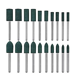 Rubber Polishing Burrs Bits Bullet Cylinder Shape Mounted Point Polishing Bits Rubber Wheel Bit,Electric Drill,Rotary Tool Accessories 3 mm Mandrel 20 Pieces (Green)