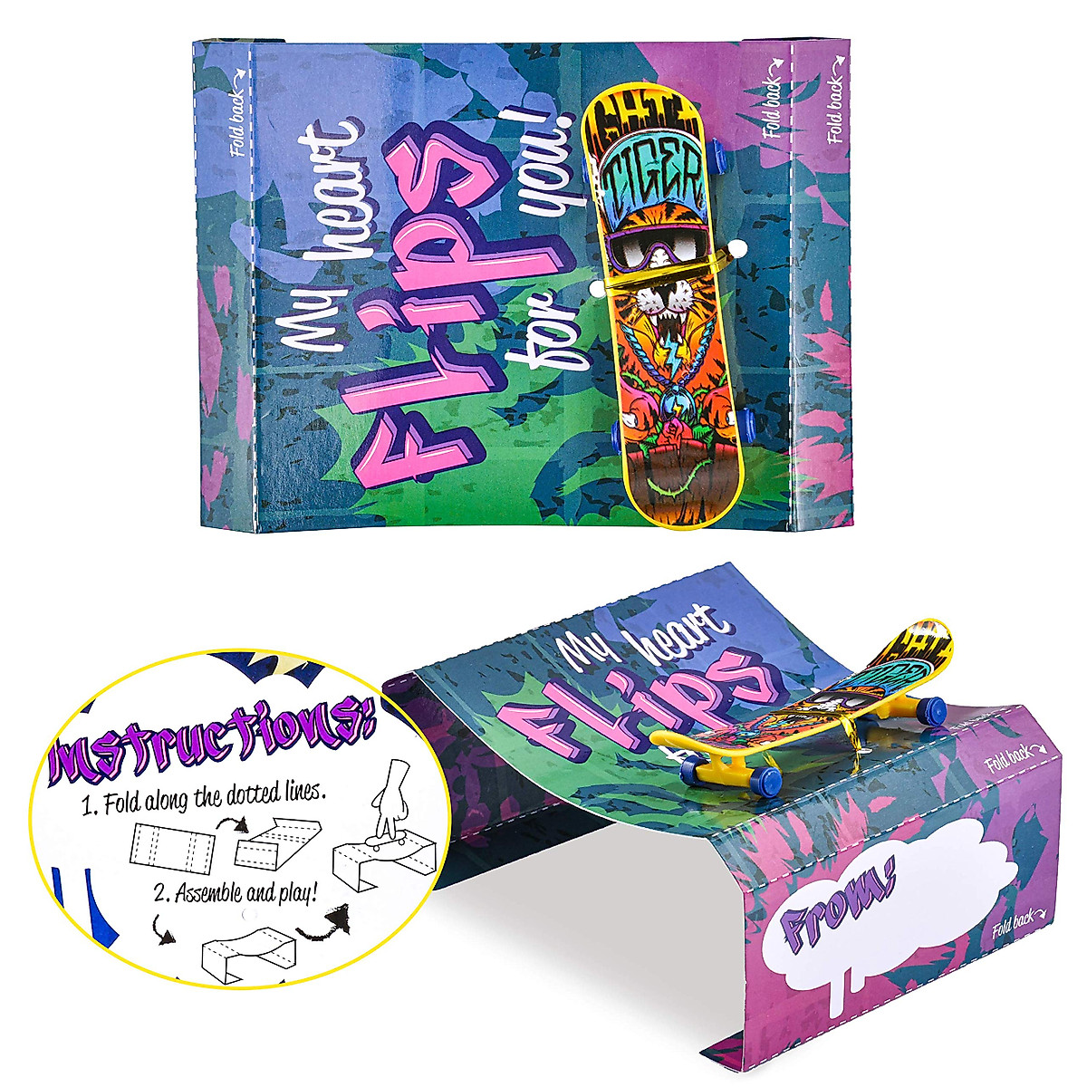 JOYIN 28 Pcs Valentines Day Finger Skateboards with Cards for Kids, Valentine Party Favor, Valentine’s Greeting Cards, Valentine Classroom Exchange Prizes, Holiday Reward Gifts, Finger Skateboard Toys