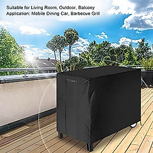 Garden kit Outdoor Mobile Dining Car Cover Waterproof Sun Protection Griddle Cover 420D Silver Coated Oxford Cloth BBQ Grill Shade(黑色)