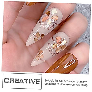 FOMIYES 5boxes Nail Decorations Nail Embellishments Nail Sequins Nail Accessories Charms Craft Gold Metal Leaf Crafts Glitters Gold Foil Flake DIY Manicure Mica Slice Decors Nail Ornament