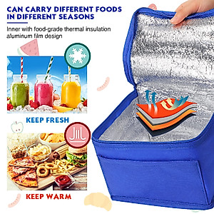 Nuogo 15 Pack Insulated Lunch Bags Bulk, Reusable Cooler Bags, Leakproof Lunch Boxes Set, Waterproof Thermal Cooler Bags, Insulated Beverage Bag for Women Men Work School Picnic Beach(Blue)