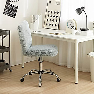 Urban Lifestyle Faux Fur Rolling Task Chair, Gray