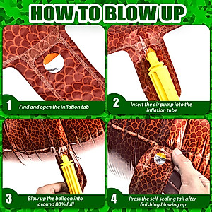 8 Pieces Football Theme Party Disposable Football Tablecloth Plastic Football Banner Football Foil Balloons Set, Football Party Balloons for Birthday Sport Football Themed Party Decoration Supplies