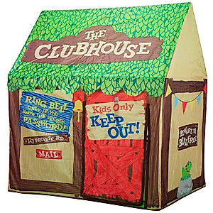 Swehouse Clubhouse Tent Kids Play Tents for Boys School Toys for Indoor and Outdoor Games Children Playhouse with Roll-up Door and Windows